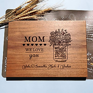 Personalized Cutting Board for Mom, Custom Engraving Text Wooden Serving Board for Her Birthday, Mother's Day, Thanksgiving Day, Christmas