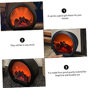 Uonlytech Simulated Fireplace Wind Lamp LED Nightlight Faux Fireplace LED Decor Living Room Light Tabletop Lamp LED Flame Lamp Simulated Fireplace Light LED Plastic Desk Lamp Desktop Lamp