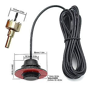 Acouto Car Reverse Radar Sensor Kit 16.5mm Car Built‑In Backup Radar Sensor Reversing Assistance with Audio Buzzer Auxiliary Kit(Black)