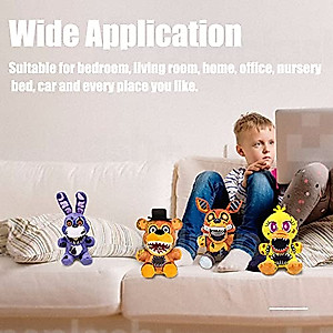 Sumincute Plushies, 4 Pcs FNAF Plushies, Five Nights at Freddy's Plush, FNAF Plushies Set, Freddy's Party Supplies Christmas Birthday Gift for Boys and Girls