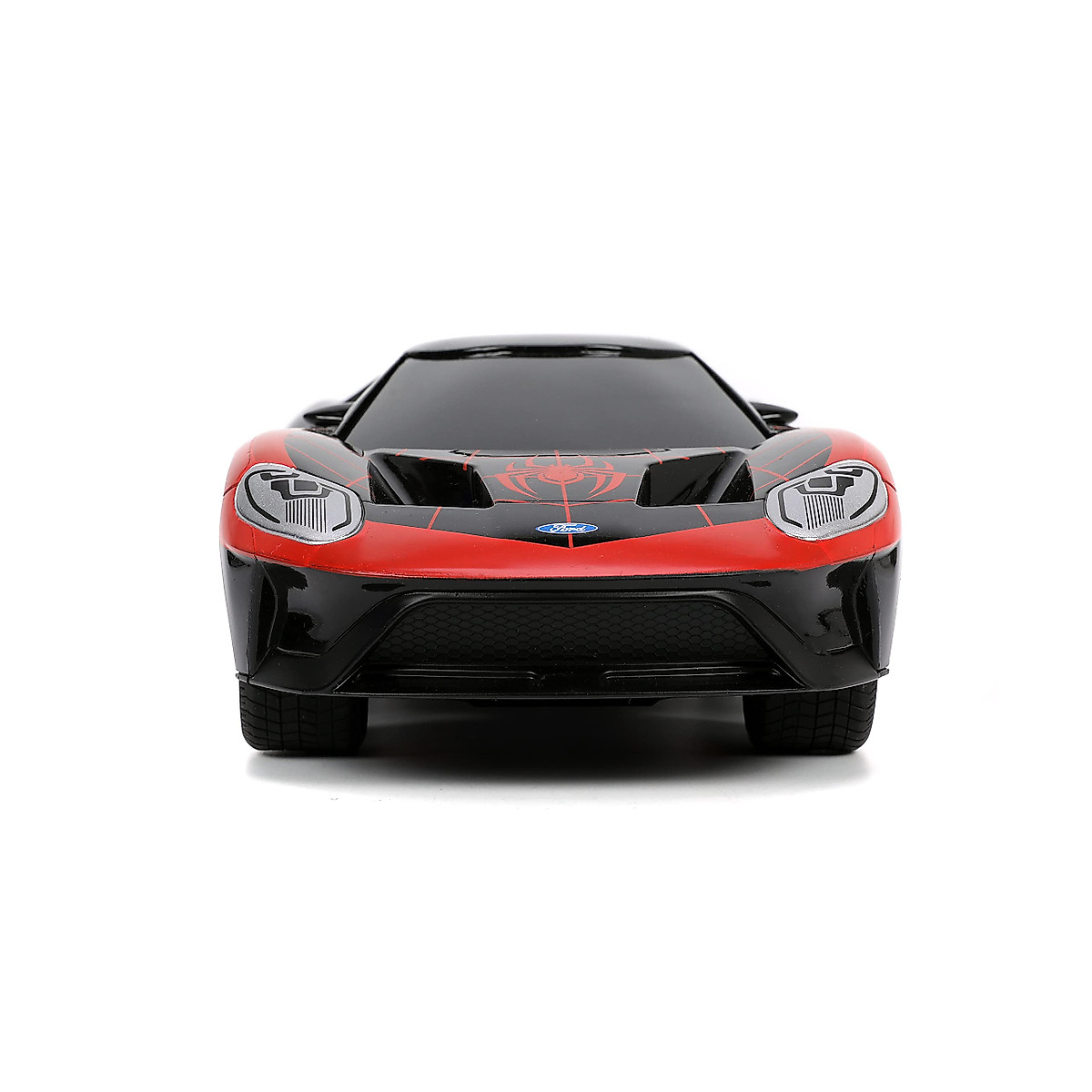 Jada Toys Marvel Spider-Man 1:16 Miles Morales 2017 Ford GT RC Remote Control Car 2.4GHz, Toys for Kids and Adults, Black