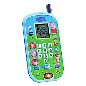 VTech Peppa Pig Let's Chat Learning Phone Blue 6.7 x 3.2 x 0.9 inches