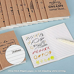 EOOUT 32 Pack Mini Notebooks Bulk for Kids, Kraft Inspirational Journal Notebook, 3.5" x 5.5", 80 Pages, with 16 Different Designs, Gifts for Coworkers