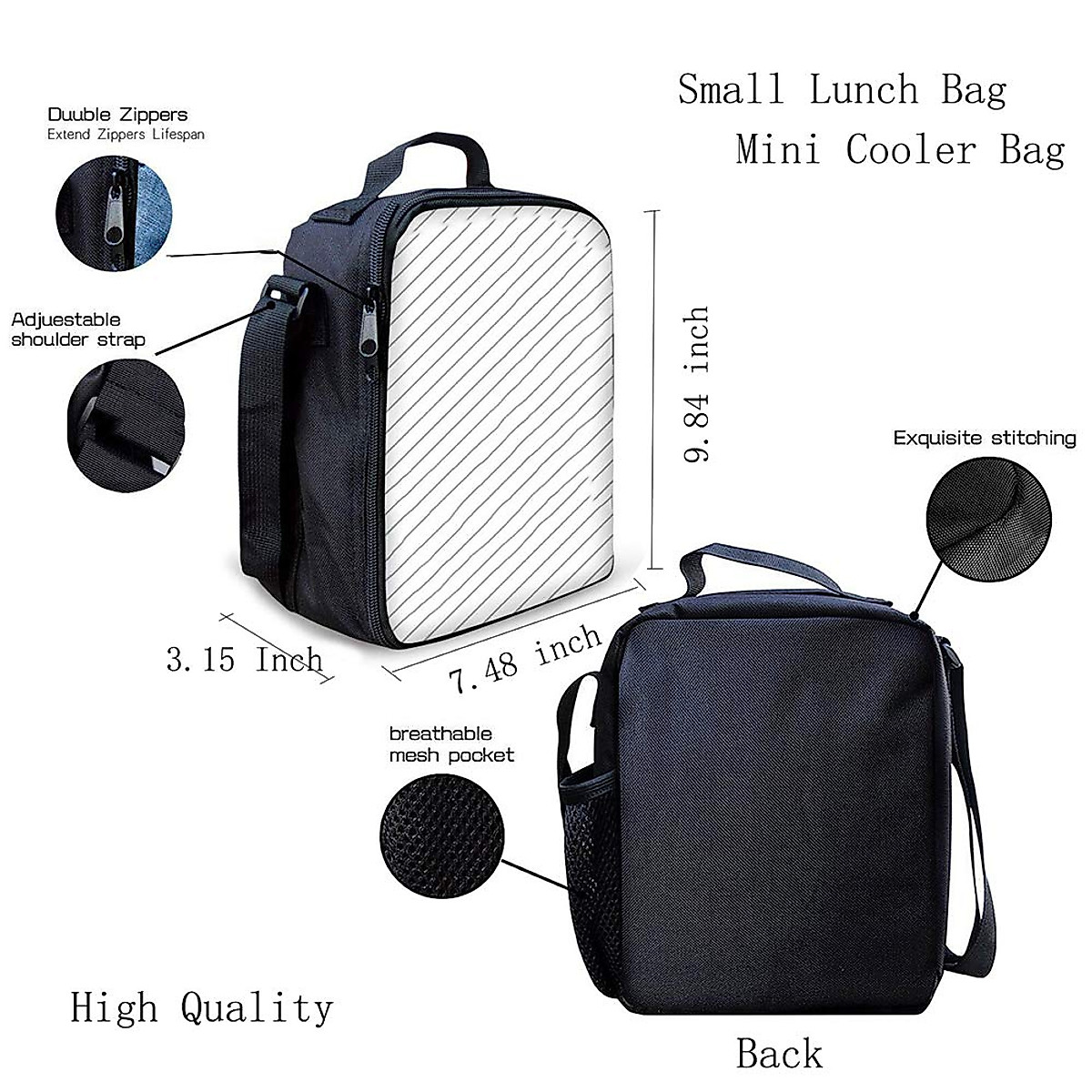 KiuLoam Solar System Planets Kids Small Lunch Box Children's Insulated Lunch Bag with Zipper Shoulder Strap Cooler Lunch Tote for Boys Girl Preschool Office Picnic