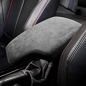 Toworldit Alcantara + ABS Central Control Armrest Box Cover Trim Sticker Compatible with BMW F31 F30 F36 F32 F34 3GT 3 4 Series 2013-2019 (Black Gray)