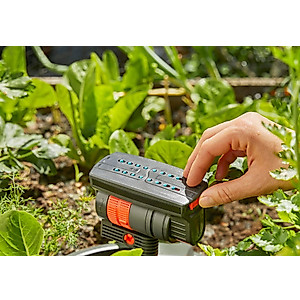 Gardena 38124 ZoomMaxx Oscillating Sprinkler on Metal Step Spike, Grey, Orange