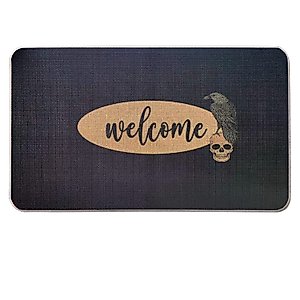 NC Halloween Welcome Door Mat,18 x 30 Inch Halloween Non-Skid Floor Mat Switch Mat Indoor Outdoor Home Garden, Easy to Clean Low Profile Mat for Entry Patio Garage High Traffic Areas