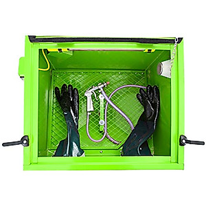 OEMTOOLS 24815 Bench Top Abrasive Blast Cabinet Kit, 24 Gallon Sand Blasting Box For Easy Removal Of Paint, Rust, And Oxidation, Includes Spray Gun, Gloves, Light, and Window Lens Underlays