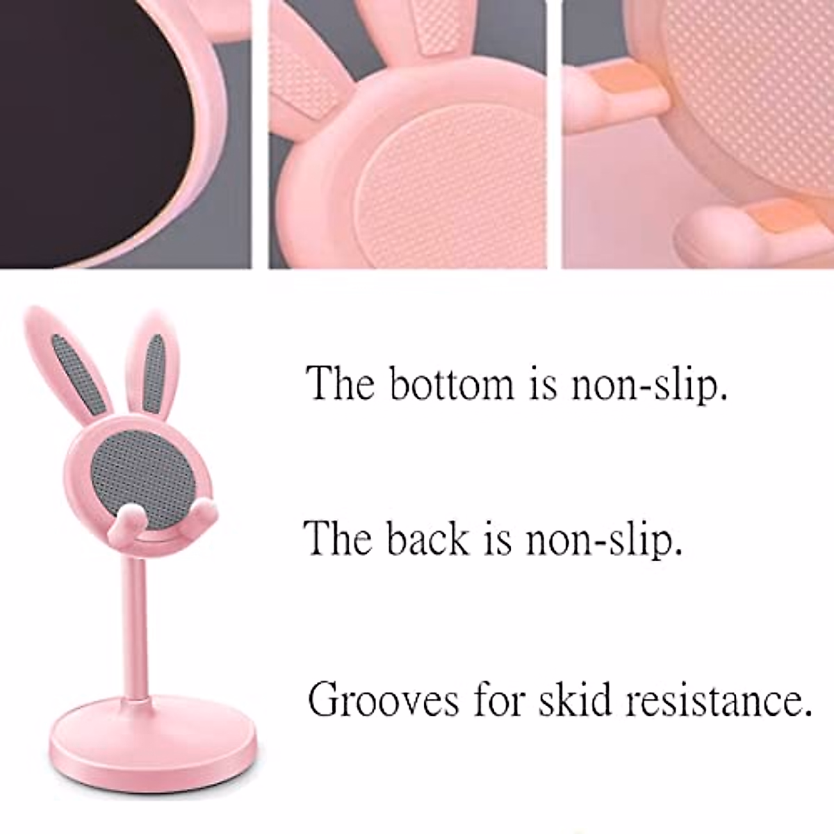 RUITASA Cute Bunny Phone Holder, Bunny Stand for Nintendo Switch, Bunny Stand Up, Kawaii Cell Phone Holder with iPhone, iPad, Tablets, Smartphones (Pink)