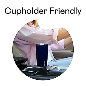 Corkcicle Classic Triple Insulated Coffee Mug with Lid, Gloss Midnight Navy, 24 oz – Stainless Steel Travel Tumbler Keeps Beverages Cold 9+hrs, Hot 3hrs – Cupholder Friendly Travel Coffee Tumblee