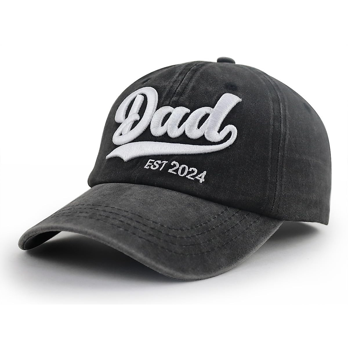 New Dad Gifts for Men, Funny Dad Est 2024 Hat, Adjustable Cotton 3D Embroidered World's Best Dad Baseball Cap, Fathers Day Birthday Gifts for Him Husband Papa Daddy Friends