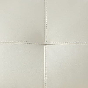 Ponliving Furniture Modern L-Shaped Leather Sectional Sofa (White, Right Hand Facing)