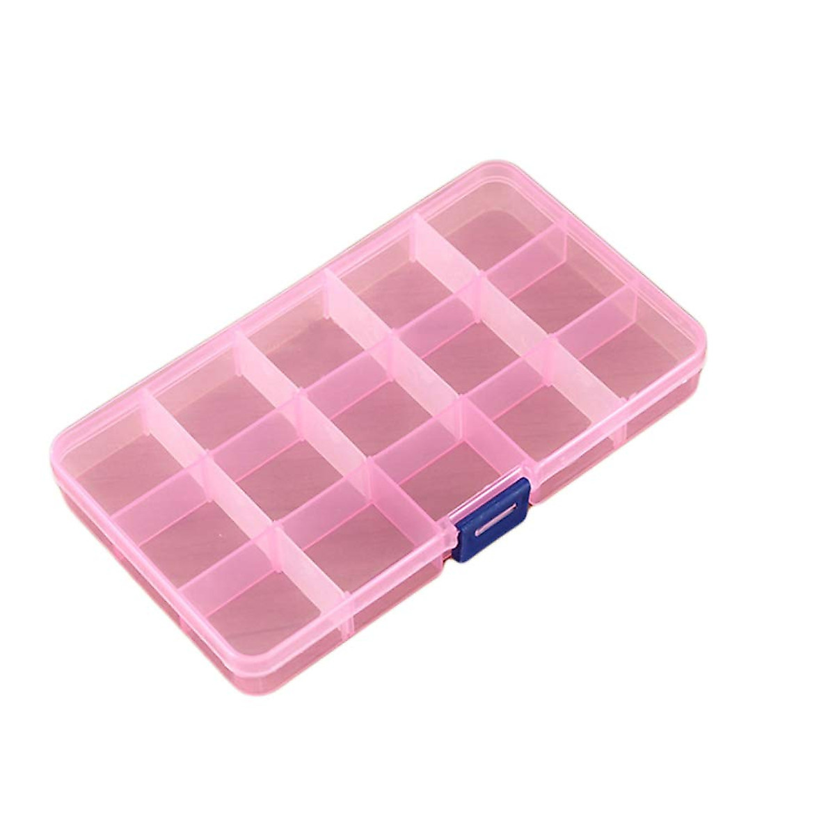 dalismotemp Plastic Organizer Container Storage Box Adjustable Divider 15 Grids Transparent Earrings Ear Stud Jewelry Storage Box Container Organizer White 1