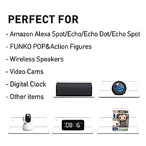 OAPRIRE Floating Shelves Set of 2 with Cable Clips - Easily Expand Wall Space - Acrylic Small Wall Shelf for Bedroom, Bathroom, Gaming Room, Living Room, Office - Clear