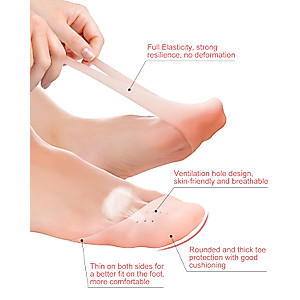 8Pcs BLATOWN Silicone Toe Protectors Toe Covers for Women Men Shoe Filling, Gel Toe Pads Toe Cushions with Breathable Hole for Pain Relief Fit for High Heel, Ballet, Point Shoes (Beige)