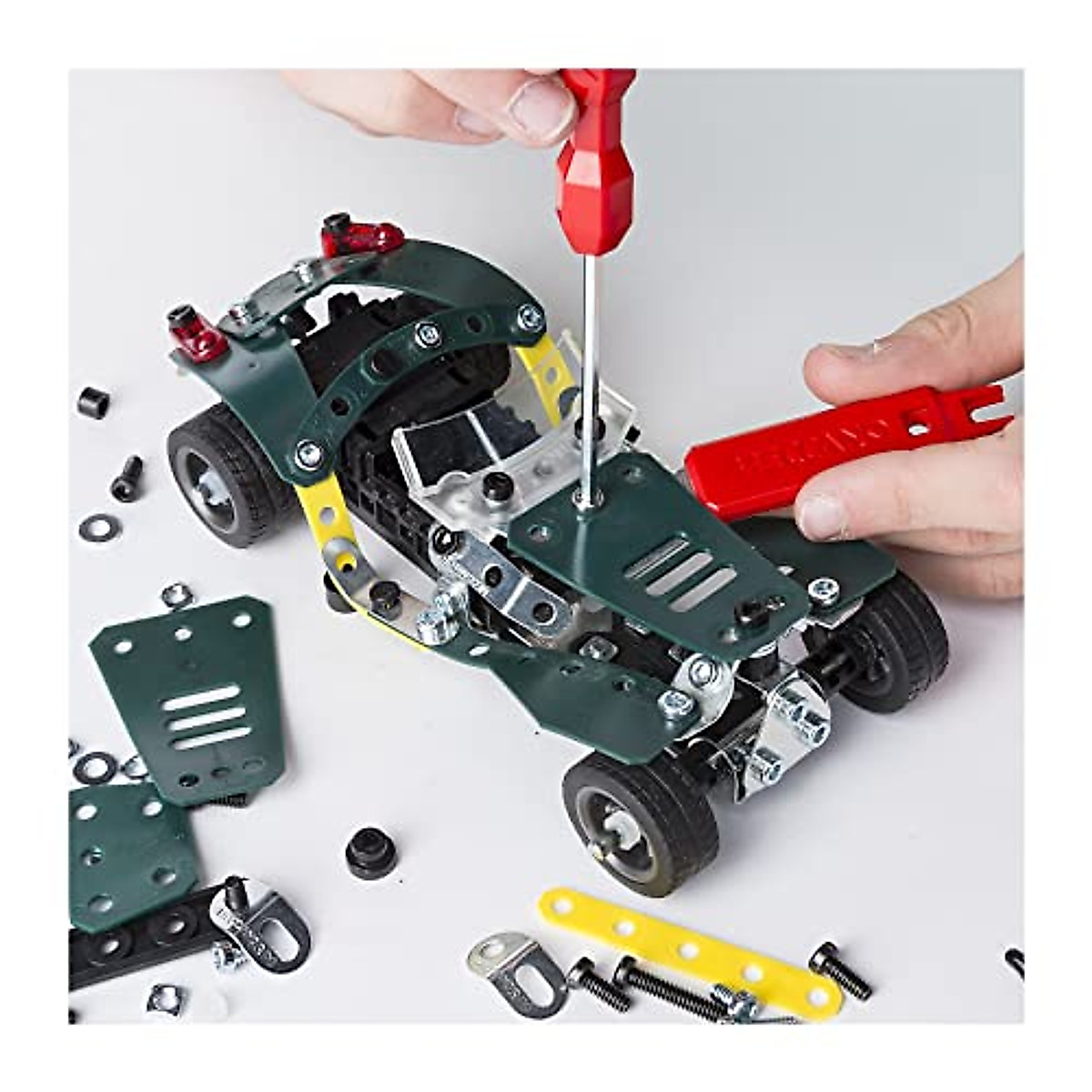 Meccano Erector Roadster 5-in-1 Building Kit, 174 Parts, STEM Engineering Education Toy for Ages 8 and Up