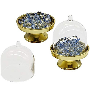 TIHOOD 12PCS Mini Cupcake Stand, Tiny Cake Dome with Clear Plastic for Chocolate, Cheese, Coconut Macaroons, Rum Balls, Candies & More!