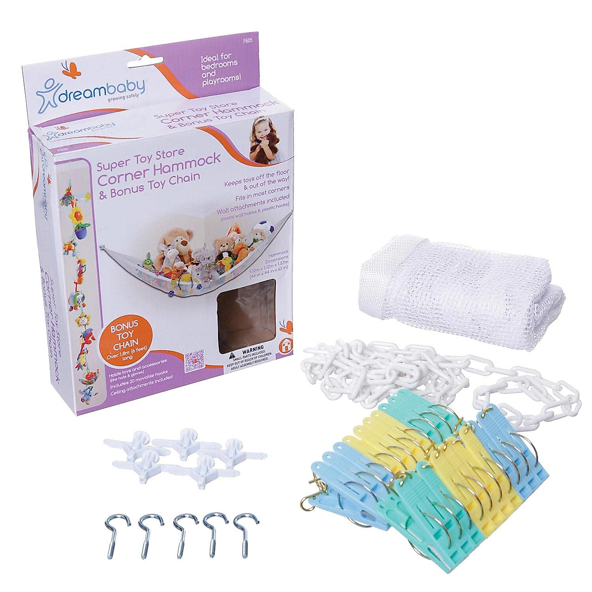 Toy Storage Hammock with Bonus Chain