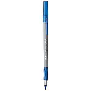 BIC Round Stic Grip Xtra Comfort Ballpoint Pen, Medium Point (1.2mm), Blue, 12-Count