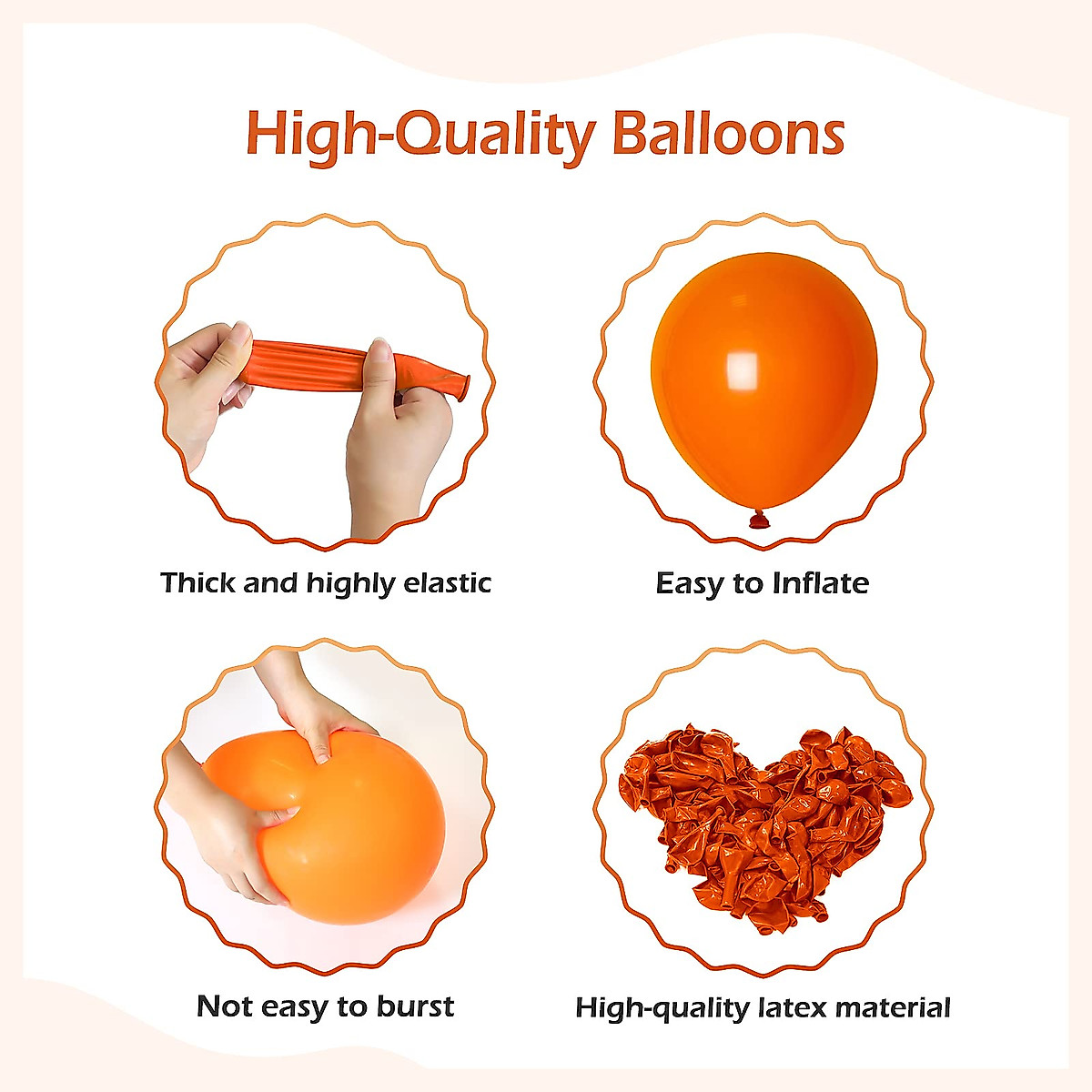 FOTIOMRG 110pcs Orange Balloon Garland Arch Kit, 18 12 10 5 inch Orange Latex Balloons Different Sizes Pack for Birthday Graduation Baby Shower Halloween Christmas Wedding Party Decorations