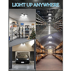 GHUSTAR LED Garage Light, 2 Pack Total 24000Lm Screw in Rotatable LED Shop Light for Barn Ceiling, Shed Angled Roof 6500K Bright Basement Lamp Fit for E26 Bulb Socket for Workshop, Attic, Utility