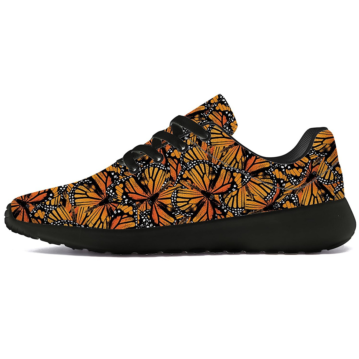 Casual Sport Running Shoes for Women Men Yellow Monarch Butterflies Print Tennis Walking Sneaker Gifts for Butterfly Lover,US Size 11 Women/9.5 Men