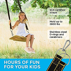 Tree Swing Straps Hanging Kit - Two 10ft Straps, Holds 2800 lbs (SGS Certified), Fast & Easy Way to Hang Any Swing