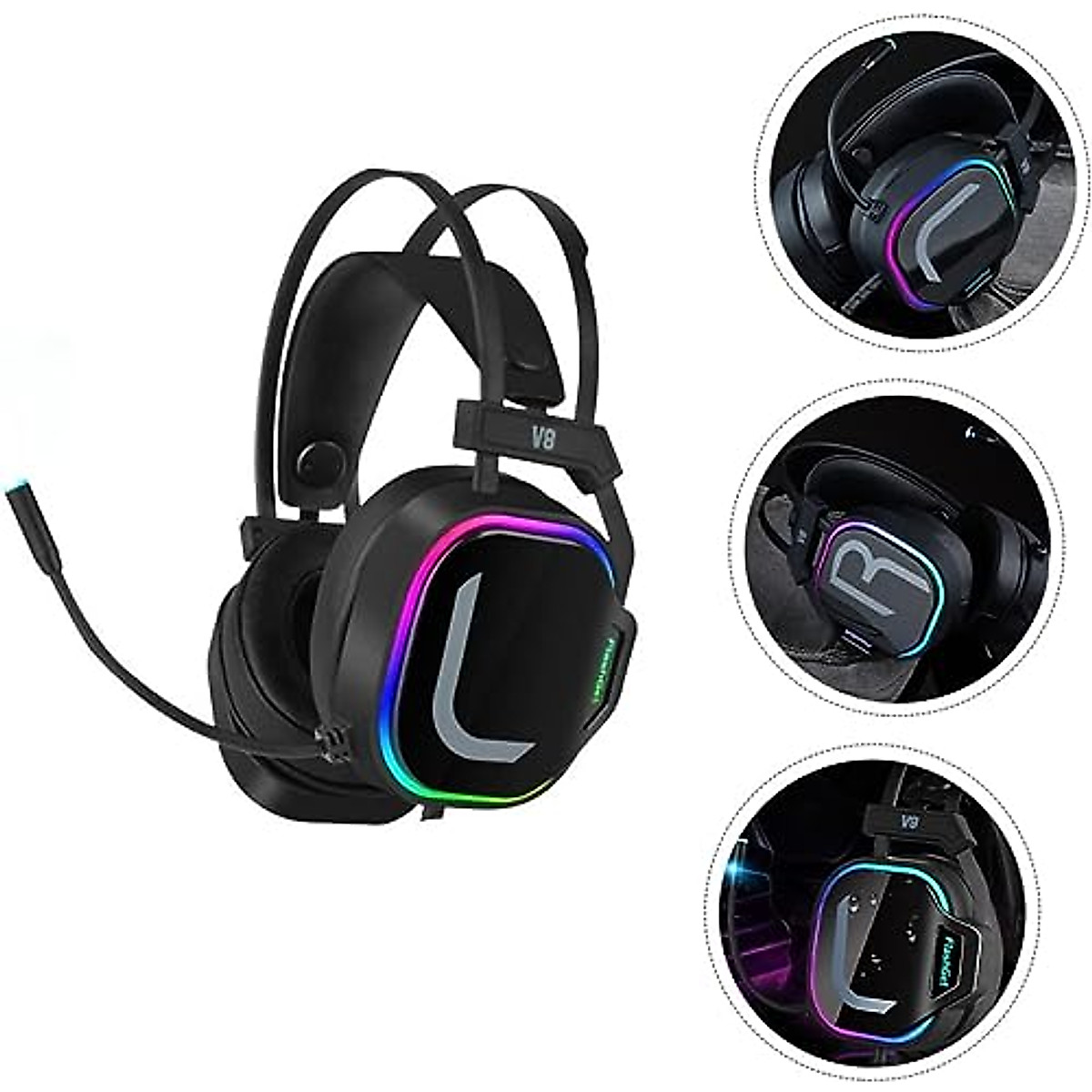 PATINS Wireless Gaming Headset Headset Headset Wired Noise Cancelling Headphones Black Headphones Cord Headphones Laptop Headphone Single Sided Computer Headphone Earbuds Light