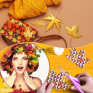 15 Pieces Thanksgiving Fall Faux Leather Sheets Glitter Autumn Leather Sheets Plant Leather Fabric Sheets Fall Leaves Faux Leather Fabrics for DIY Crafts Earrings Bag Decors(Classic Style)