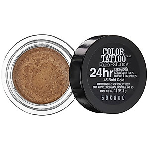 Maybelline New York Eyestudio ColorTattoo Metal 24HR Cream Gel Eyeshadow, Bold Gold, 0.14 Ounce (1 Count)