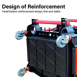 Ulable Auto Detailing Tool Cart, 3-Tier Utility Rolling Shop Cart with Side Hanging Plate and Hooks, Car Washing Cleaning Cart Organizer for Storing Your Tools, Tool Carts for Beauty Shop and Workshop