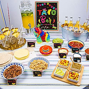 Kitticcino Taco Bar Decoration Kit - Banner Sign Tents Garland for Cinco De Mayo Mexican Fiesta Themed Party Bachelorette Bridal Shower, Housewarming