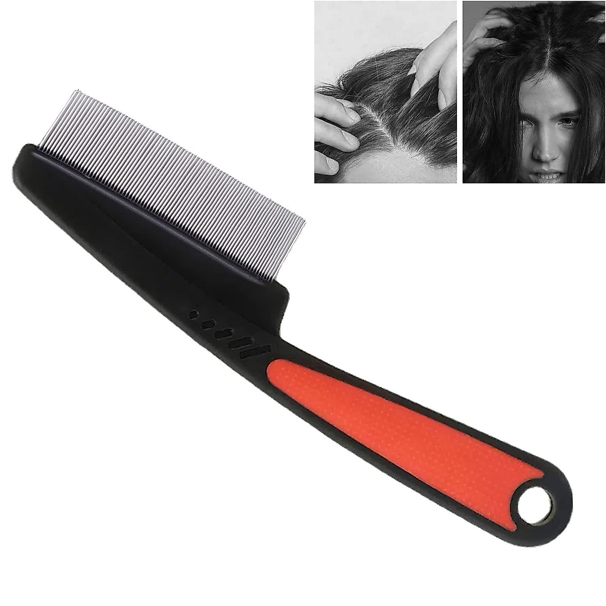 Trism Stainless Steel Fine Tooth Comb Dandruff Comb, Professional Fine Tooth Hair Comb for Kids and Adults