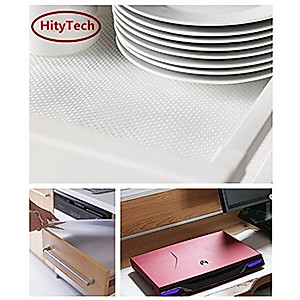 HityTech Shelf Liner, EVA Shelf Liners Can Be Cut Refrigerator Mats Fridge Cushion Liner Non-Adhesive Cupboard Liners Non-Slip Cabinet Drawer Table Liners - 59 x 17 3/4 in - Transparent