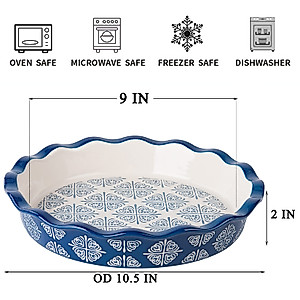 Wisenvoy Pie Pan Ceramic Pie Dish Pie Plate Molde de cerámica para tartas