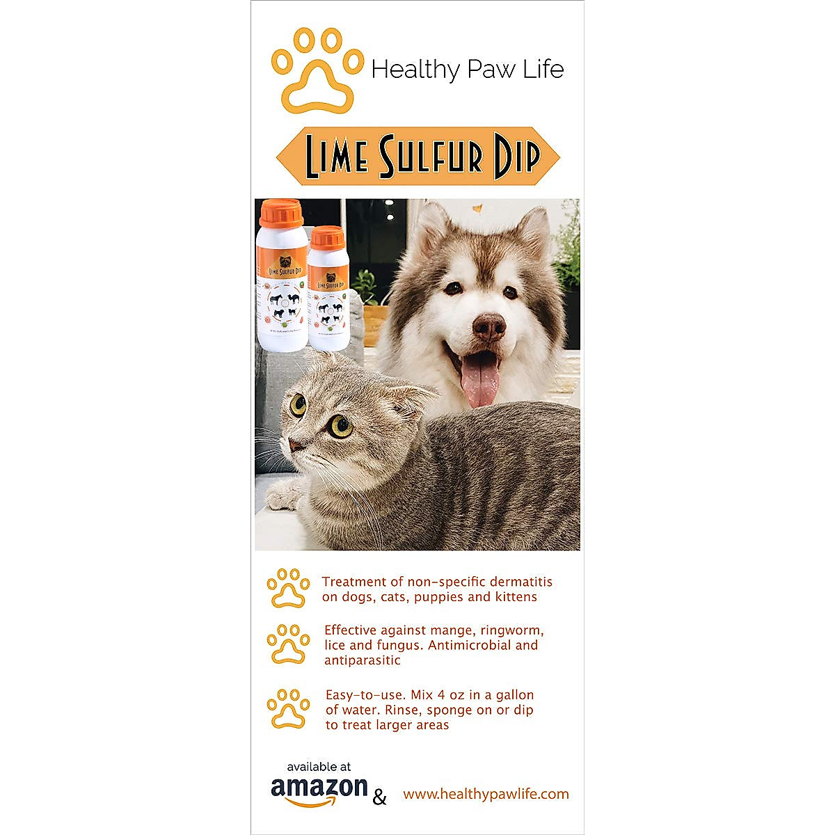 Classic's Lime Sulfur Dip - Pet Care for Itchy and Dry Skin - Xtra Strength Formula - Safe Solution for Dog, Cat, Puppy, Kitten, Horse (16 fl oz x 3 Bottles)