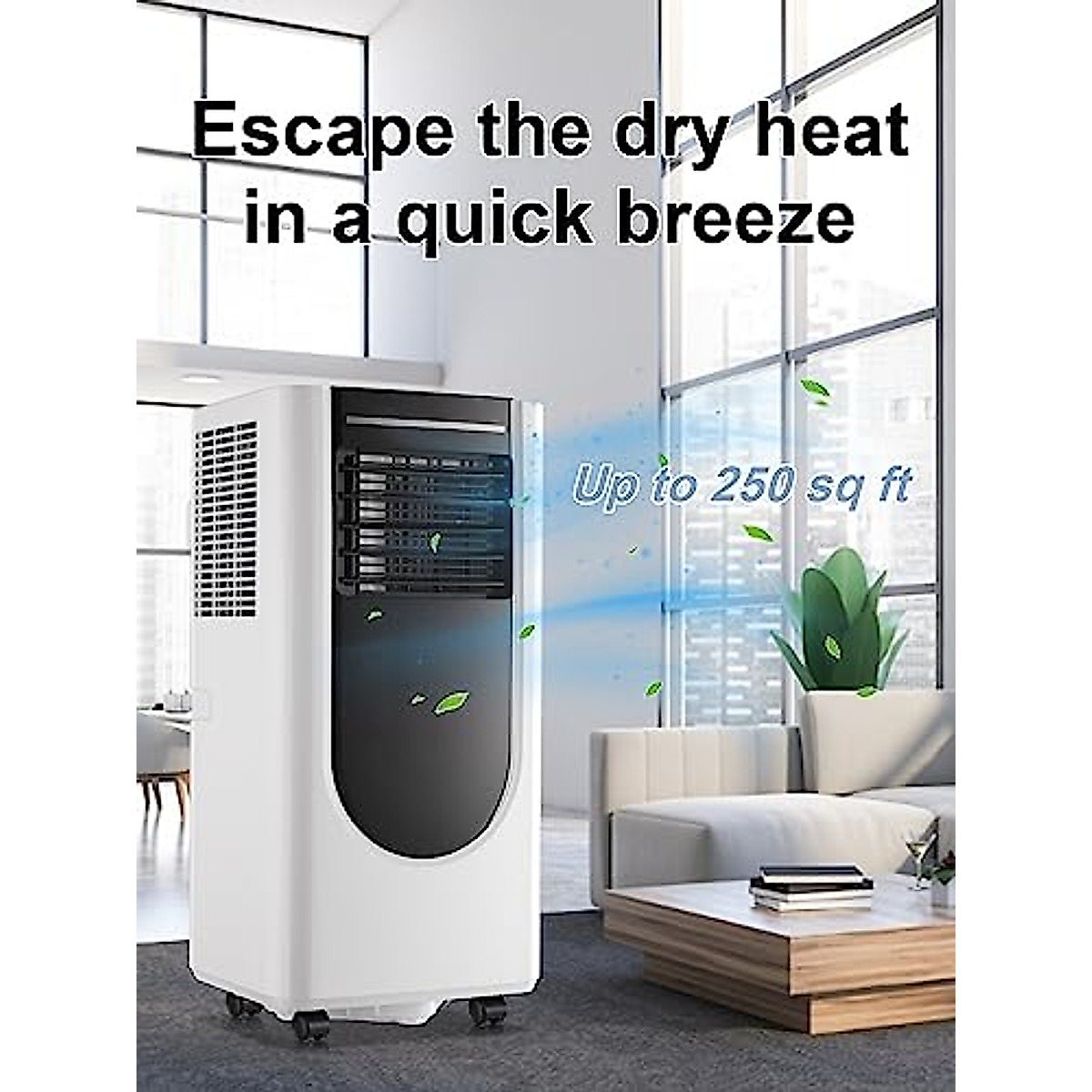 Portable Air Conditioner WANAI 8000BTU Air Conditioner Cooling up to 250sq.ft, 3-in-1 Portable AC Unit with Remote Control, 24H Timer & LED Display, Suitable for Bedroom, Living Room, Office