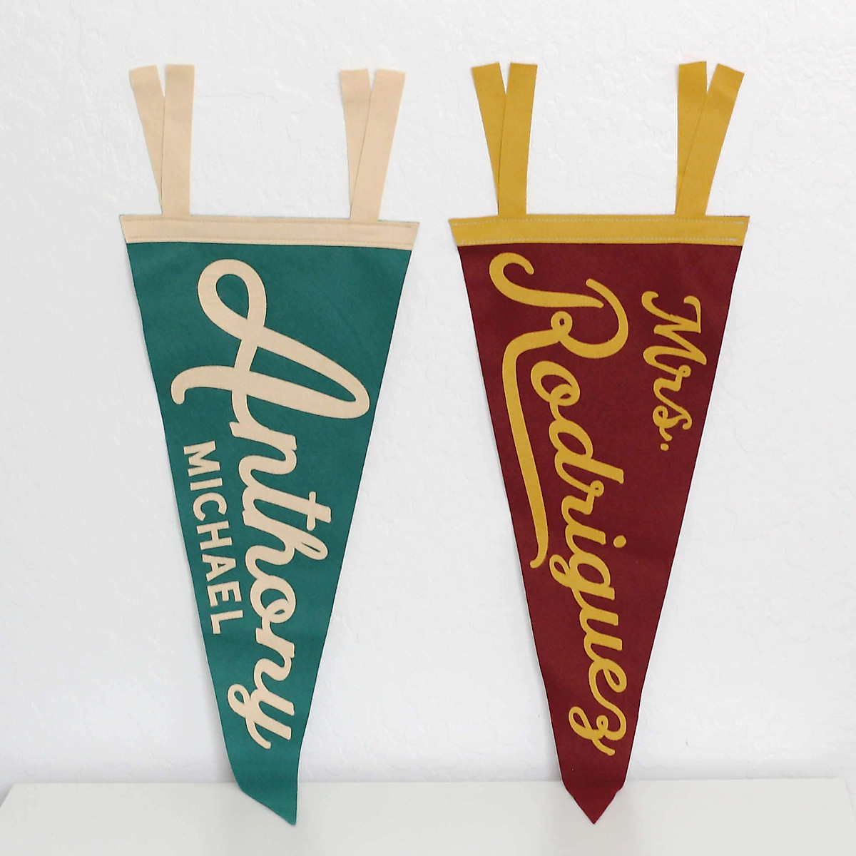 Lulu's Playhouse Custom Felt Name Pennant Flag - Personalized Banner Sign Wall Decor Kids Room Nursery