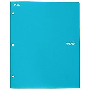Five Star 2 Pocket Folder, Stay-Put Folder, Plastic, Folders with Pockets, Color Selected for You, 1 Count (33210)