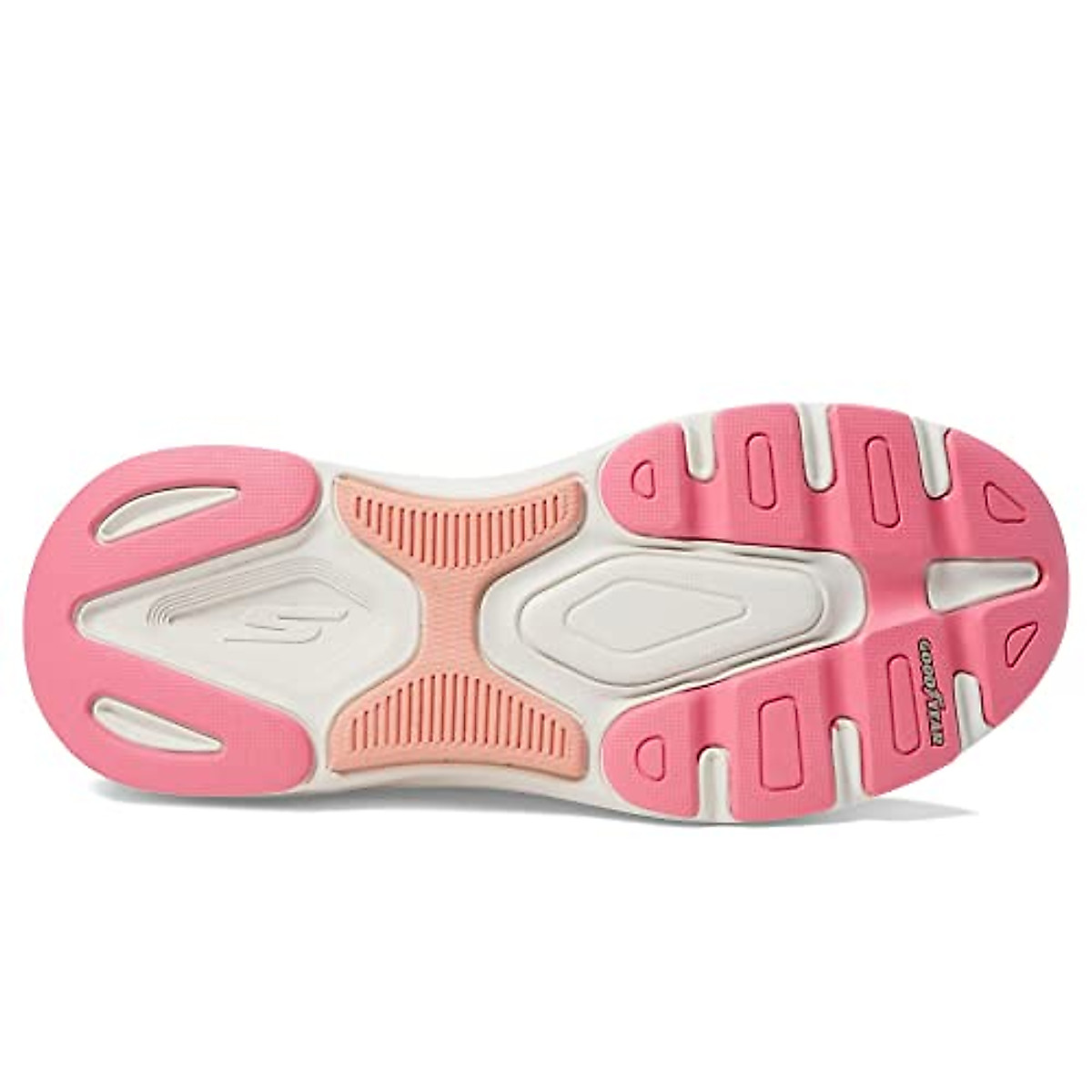 Skechers Women's Max Cushioning Arch Fit Fluidity Hands Free Slip-Ins Sneaker, Gray/Pink, 5.5