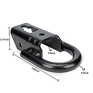 WEILEITE Front Bumper Tow Hook Shackles Compatible with Ford F150 2009-2016 Replace FL3Z-17N808-A(2Pcs,Black)