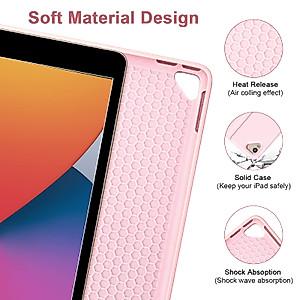 iPad 9th 8th 7th Generation Keyboard Case 10.2inch, iPad Air 3 Case with Keyboard, iPad Case with Bluetooth Keyboard for iPad Pro 10.5''(3rd Gen), Slim Leather Folio Cover for iPad 2021/2020/2019-Pink