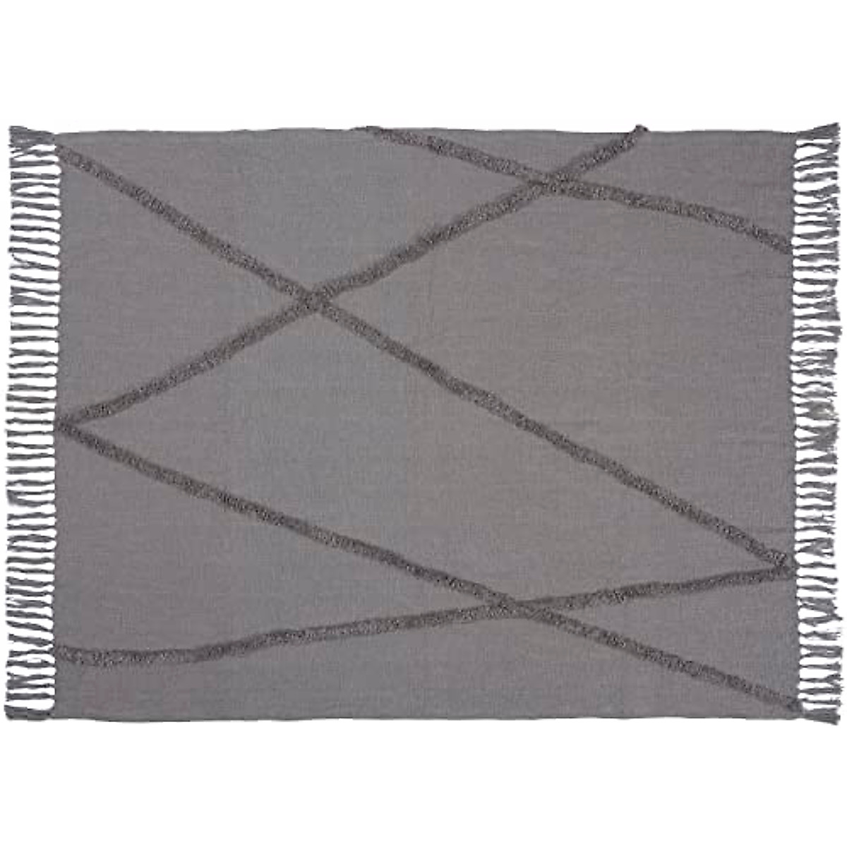 Mina Victory Life Styles Tufted Abstract Diamond Grey 50" x 60" Throw Blanket