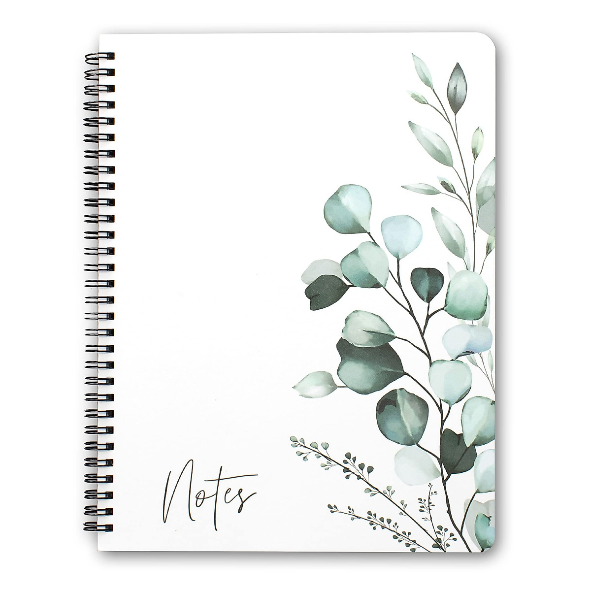 ZICOTO Aesthetic Spiral Notebook Journal For Women - Cute Greenery 10.5" x 8.5" College Ruled Notebook With Large Pockets, Lined Pages and Hardcover - Perfect to Stay Organized at Work or School
