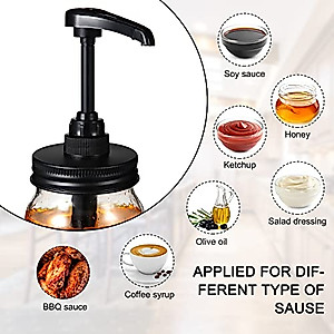 4 Pack Mason Canning Jar Syrup Dispenser Coffee Syrup Dispenser Pump Lids Set with Labels and Pen Honey Dispenser Syrup Pump for 16 oz Regular Mouth Mason Canning Jars