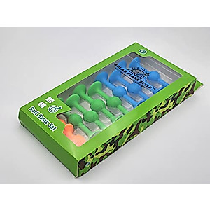 Family Darts Game, Christmas Suction Cup Silicone Darts Game, Stocking Stuffer Gift, Outdoors/Indoors, Camping Game, Kids and Adults Party Game, Fidget Toys, 10 Pieces for 2 Teams, green and blue