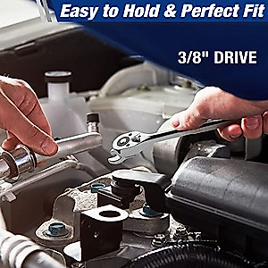 WORKPRO 3/8" Drive Crowfoot Wrench Set, 10-Piece SAE Crowfoot Wrench with Clip-on Organizer, 3/8”-1”, Great for Automotive Repair Work Hard-To-Reach Areas