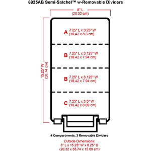 ArtBin 6925AB Semi Satchel with 3 Removable Dividers, Portable Art & Craft Organizer with Handle, [1] Plastic Storage Case, Clear