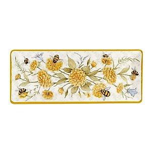 Certified International Bee Sweet Melamine Rectangular Platter, 19-inch Length, Multicolor