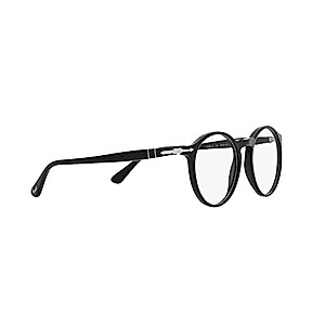 Persol PO3285V Round Prescription Eyewear Frames, Black/Demo Lens, 50 mm